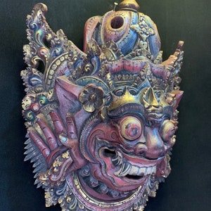 Vintage Boma Wood Balinese Mask Boma Bali Hand Carving Home Decor Wall ...
