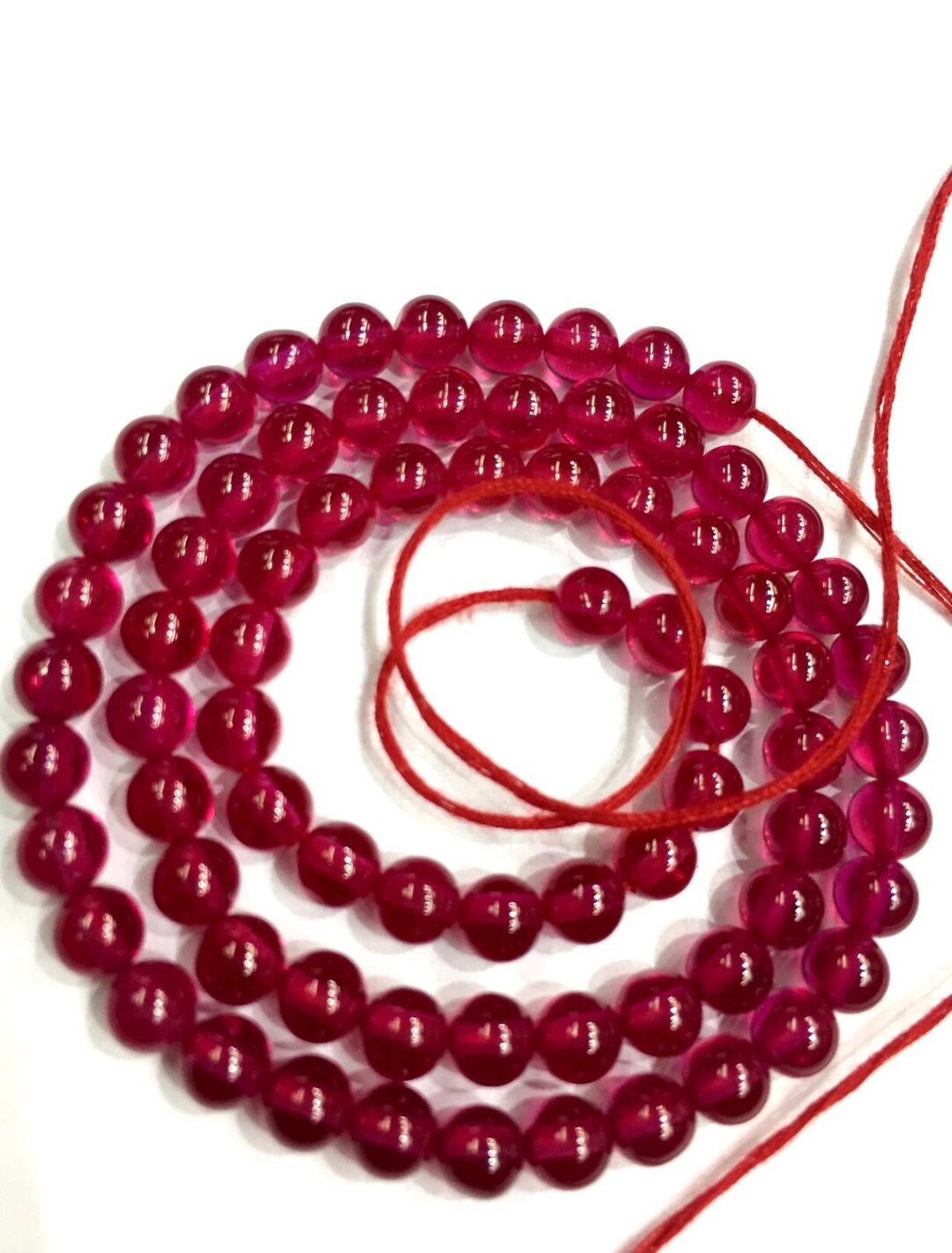 Extremely Beautiful Natural Ruby Corundum Round Beads Gemstone.ruby ...