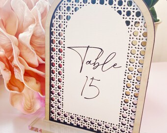 Rattan Table Numbers Boho Arch Table Numbers Wedding Table Number Sign ...