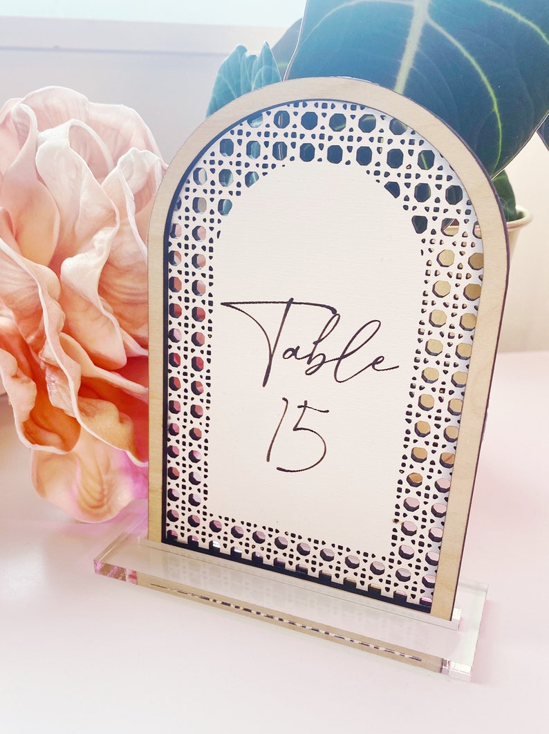 Rattan Table Numbers Wedding Decor Boho Retro | Etsy