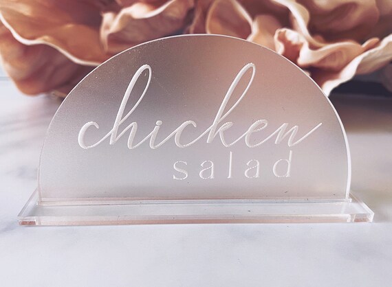 Wedding Food Table Signs Boho Classy Translucent Frosted - Etsy