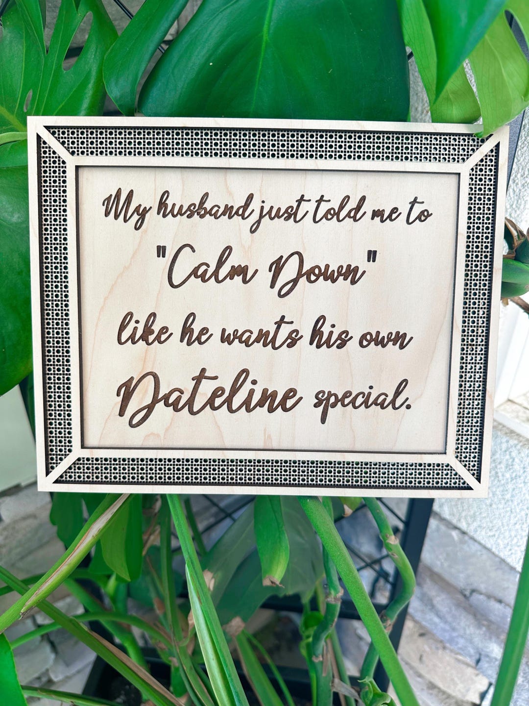 Dateline Husband Sign Funny Engraved retro Rattan - Etsy