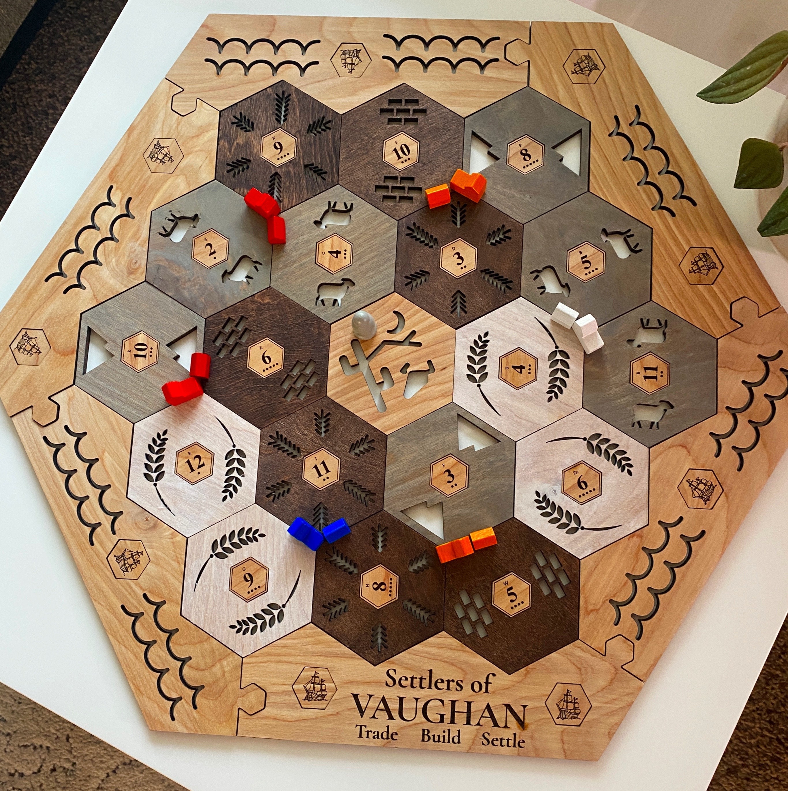 Personalized Wood Settler GAME Board 2-6 Player Game Board - Etsy