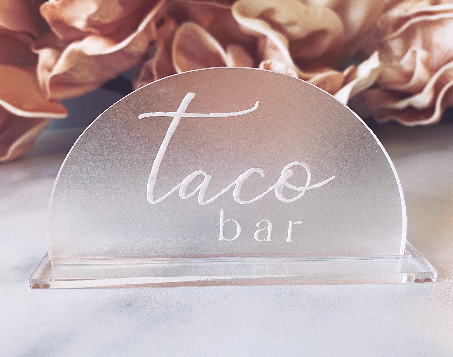 Wedding Food Table Signs Boho Classy Translucent Frosted - Etsy