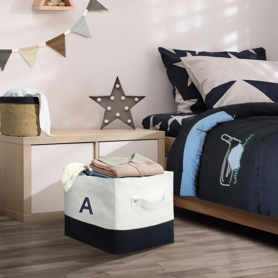 Personalized Storage Bin, Kids Room Storage Basket, Boys Room Storage ...