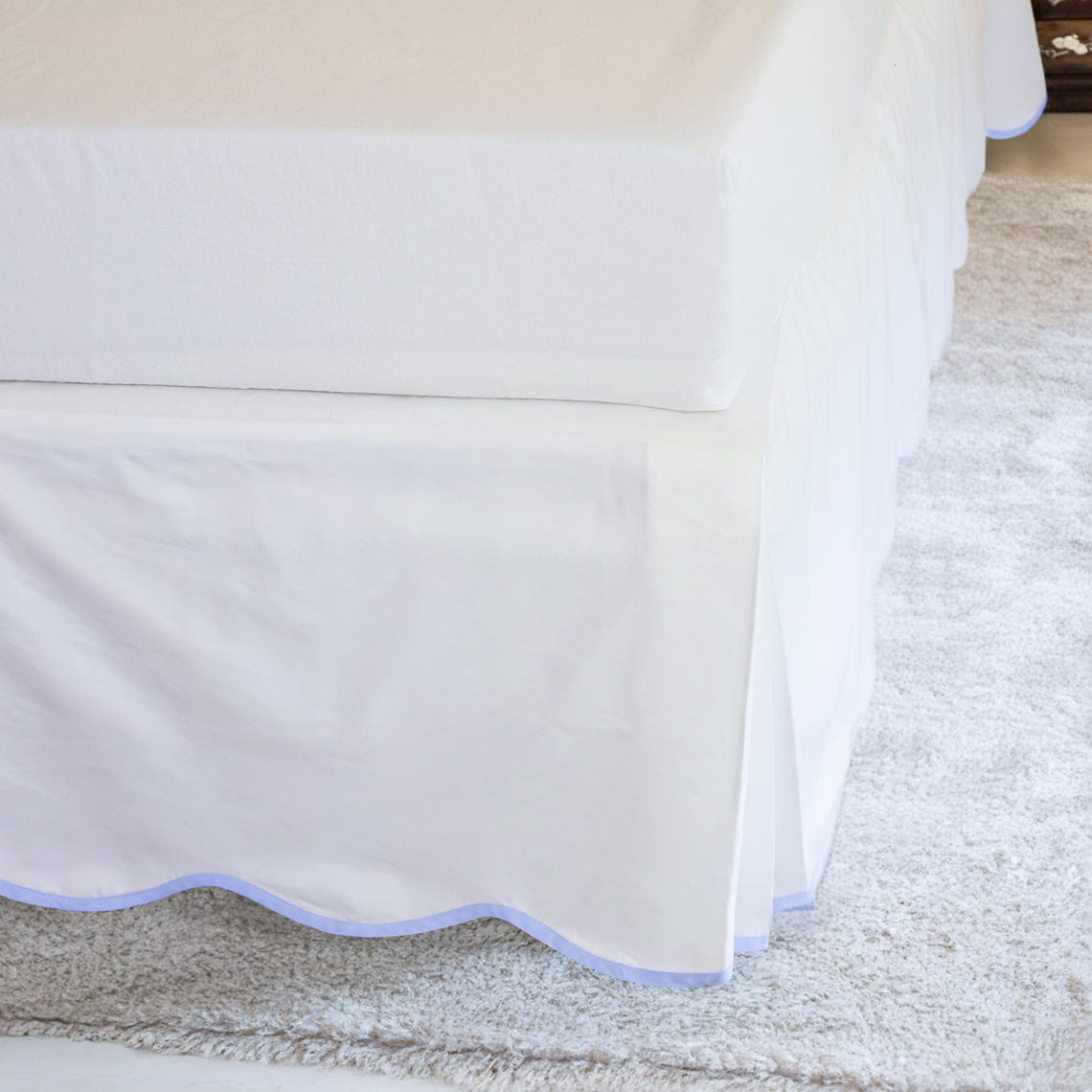 Dorm Bed Skirt With Scallop Edge | Fancy Custom Trim in 8 Colors ...