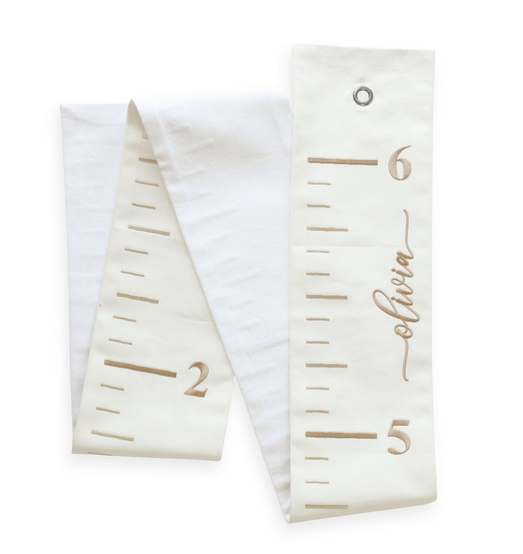 Embroidered Fabric Growth Chart, Personalized Growth Chart, Baby Name ...