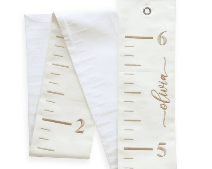 Tan Fabric Growth Chart | Fabric Height Tracker | Portable Growth Chart ...
