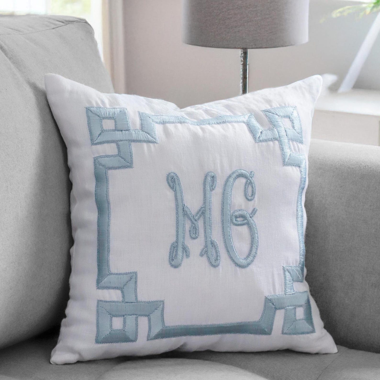 Personalized Pillow Cover | Linen Pillow Case | Name Embroidered Pillow ...