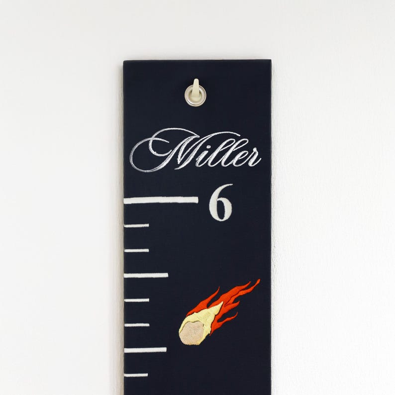 Embroidered Solar System Growth Chart, Personalized Kids’ Fabric Height ...