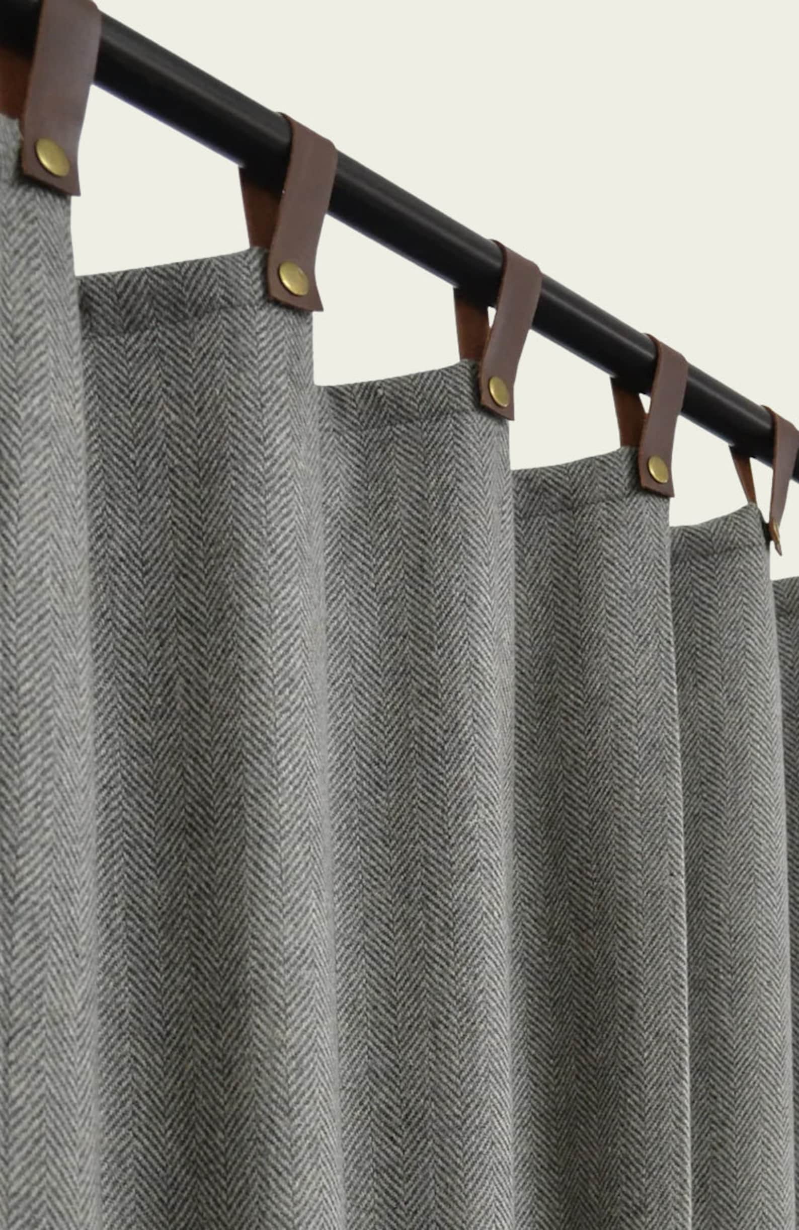 Grey Chevron Drape, Curtains for Living Room, Gray Door Drape, Window ...