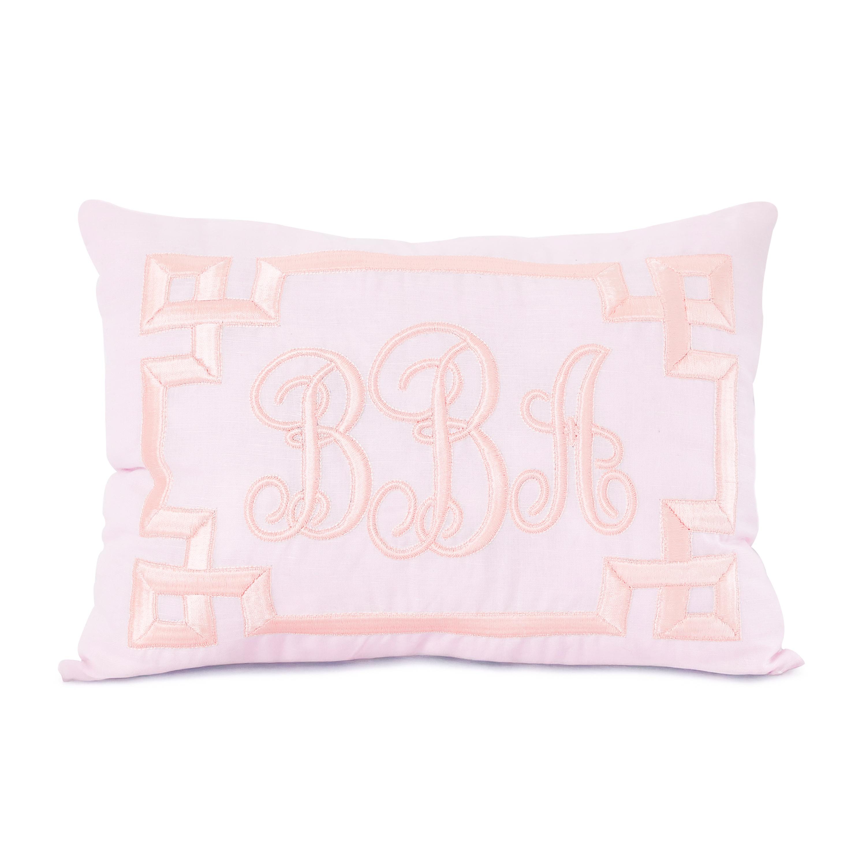 Hand Embroidered Monogram Pillow Cover | Linen Pillow Case ...