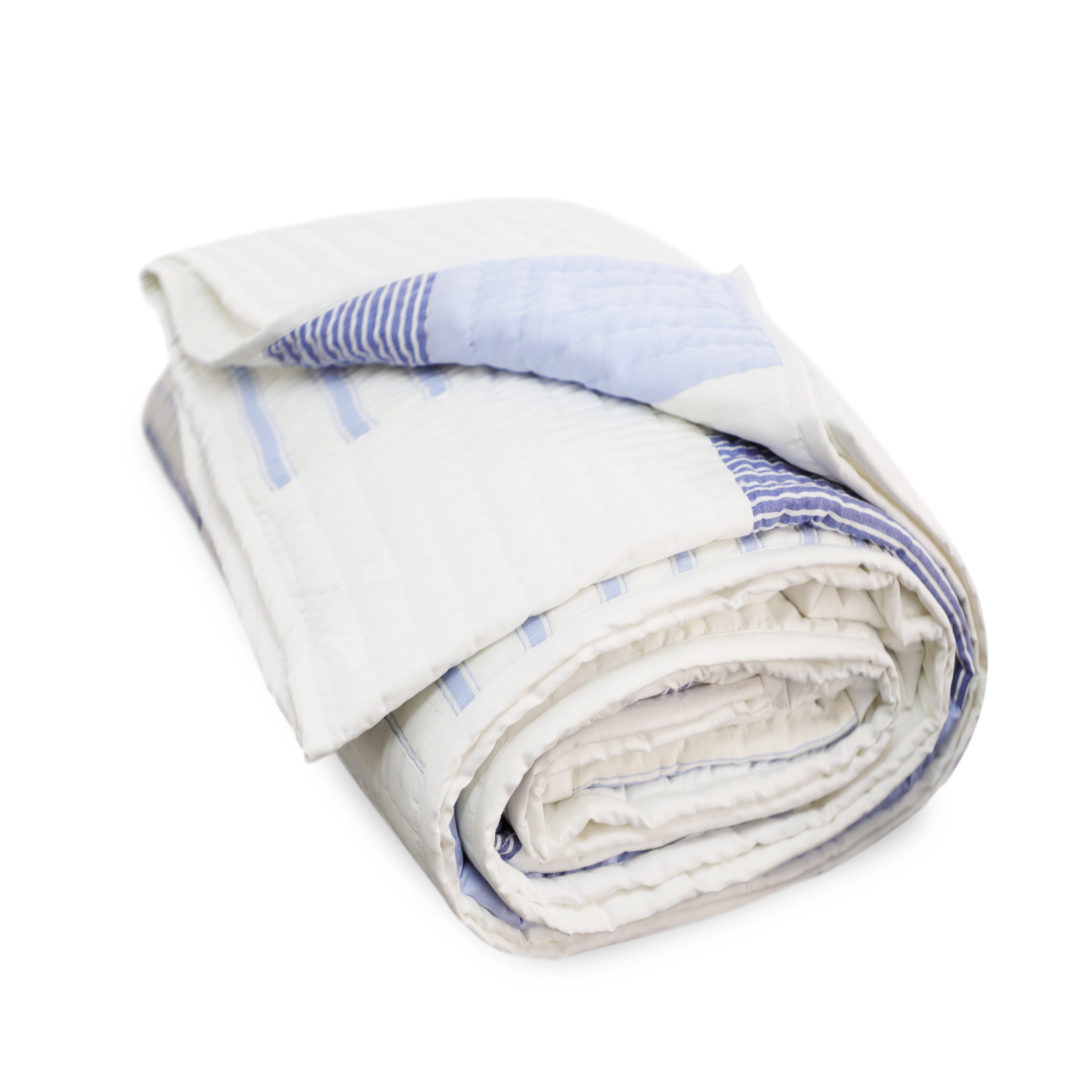 Toddler Quilt and Shams, Florida Blue White Cotton Quilt, Handcrafted ...