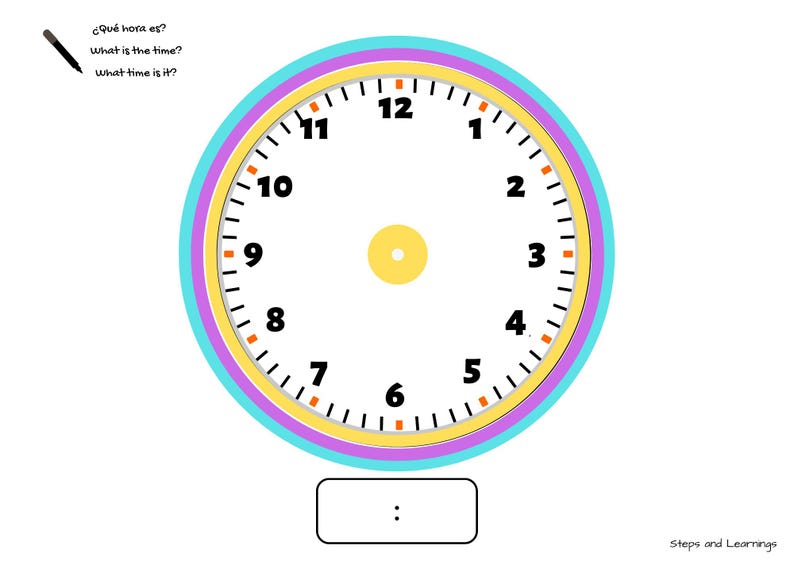 Telling the Time in SPANISH Printable, Learning the Time, La Hora ¿qué ...
