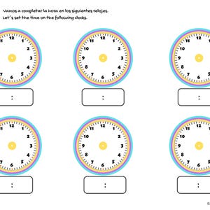 Telling the Time in SPANISH Printable, Learning the Time, La Hora ¿qué ...