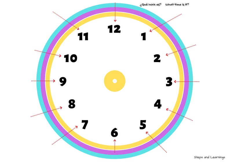 Telling the Time in SPANISH Printable, Learning the Time, La Hora qué ...