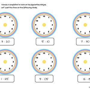 Telling the Time in SPANISH Printable, Learning the Time, La Hora ¿qué ...