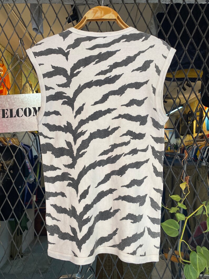 Vtg 70s Tiger Stripe All Over Print Punk T Shirt New Wave Fifth Column ...