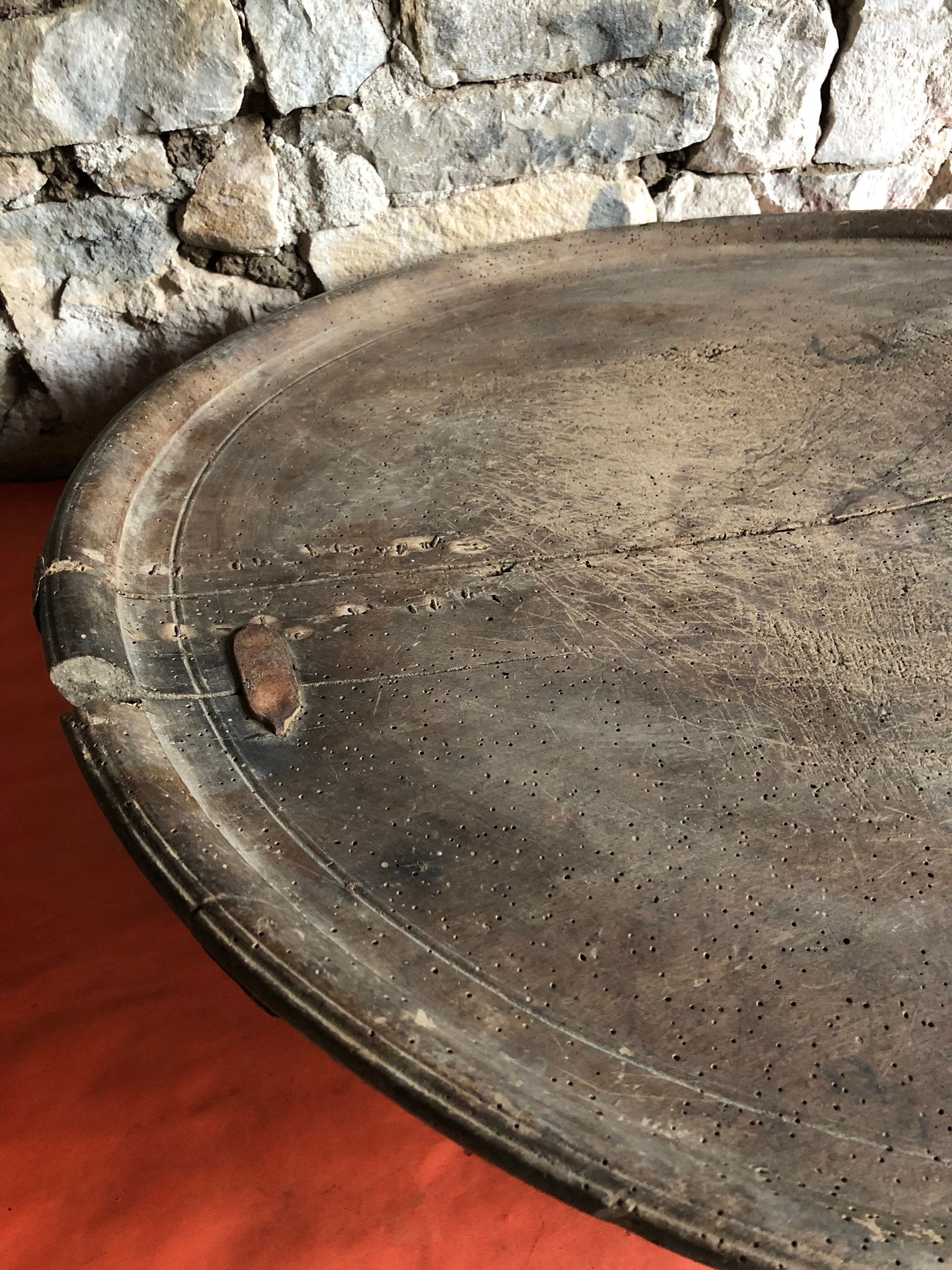 Antique Primitive Large Wooden Wood Table Plate Repast Board Furniture ...