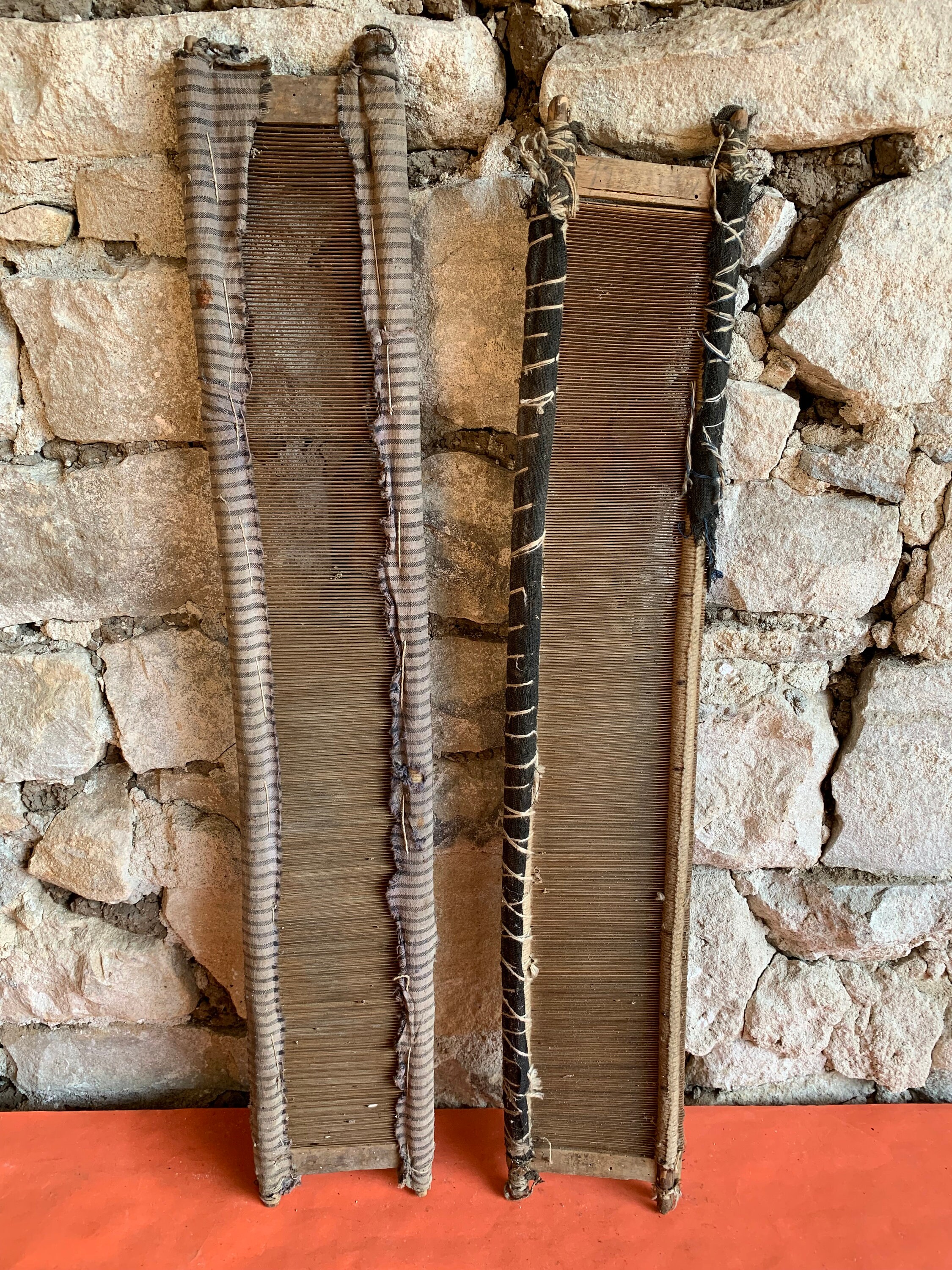 Antique Primitive Weaving Loom, Primitive Decor Wall Hanging Lot of 2 ...