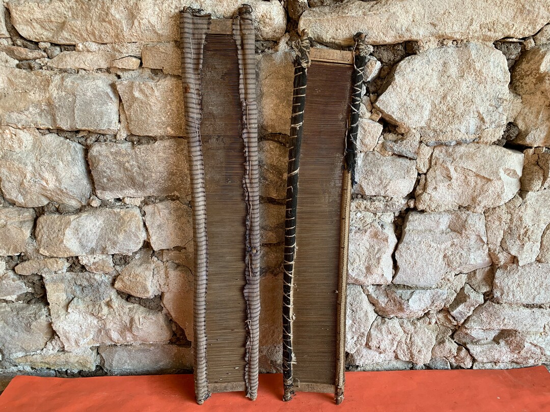 Antique Primitive Weaving Loom, Primitive Decor Wall Hanging Lot of 2 ...