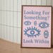 Look Within Wall Print, Retro Wall Decor, Digital Download Print ...