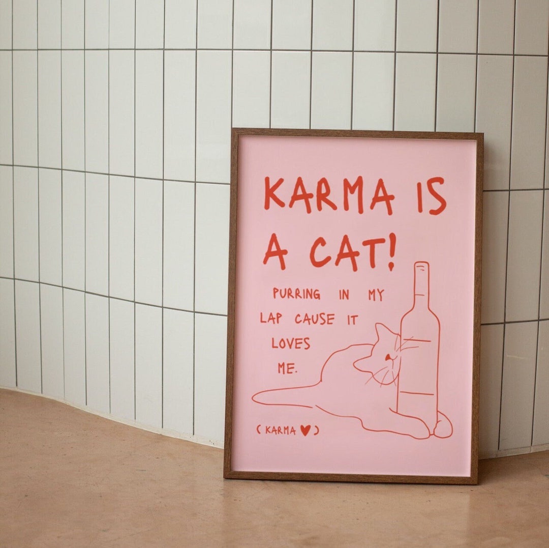 Taylor Karma Wall Print, Taylor Midnights Poster, Cat Wall Art, Lyrics ...