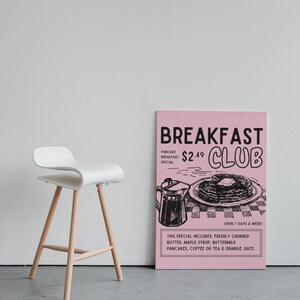 Breakfast Club Wall Print, Breakfast Pancake Wall Art, Kitchen Wall ...