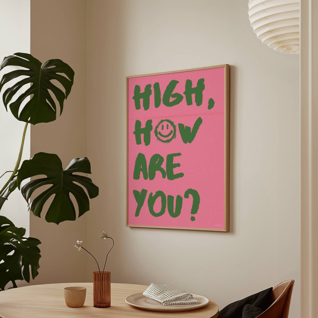 High How Are You Print, Mid Century Print, Aesthetic Wall Art, Trendy ...