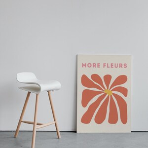 Groovy Flower Wall Print, Minimalist Wall Art, Floral Digital Download ...