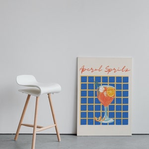 Aperol Spritz Cocktail Print, Retro Wall Decor, Bar Cart Digital ...