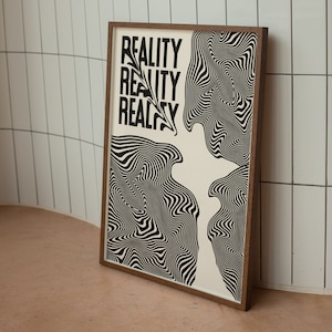 Distorted Reality Wall Print, Digital Download Print, Retro Psychedelic ...