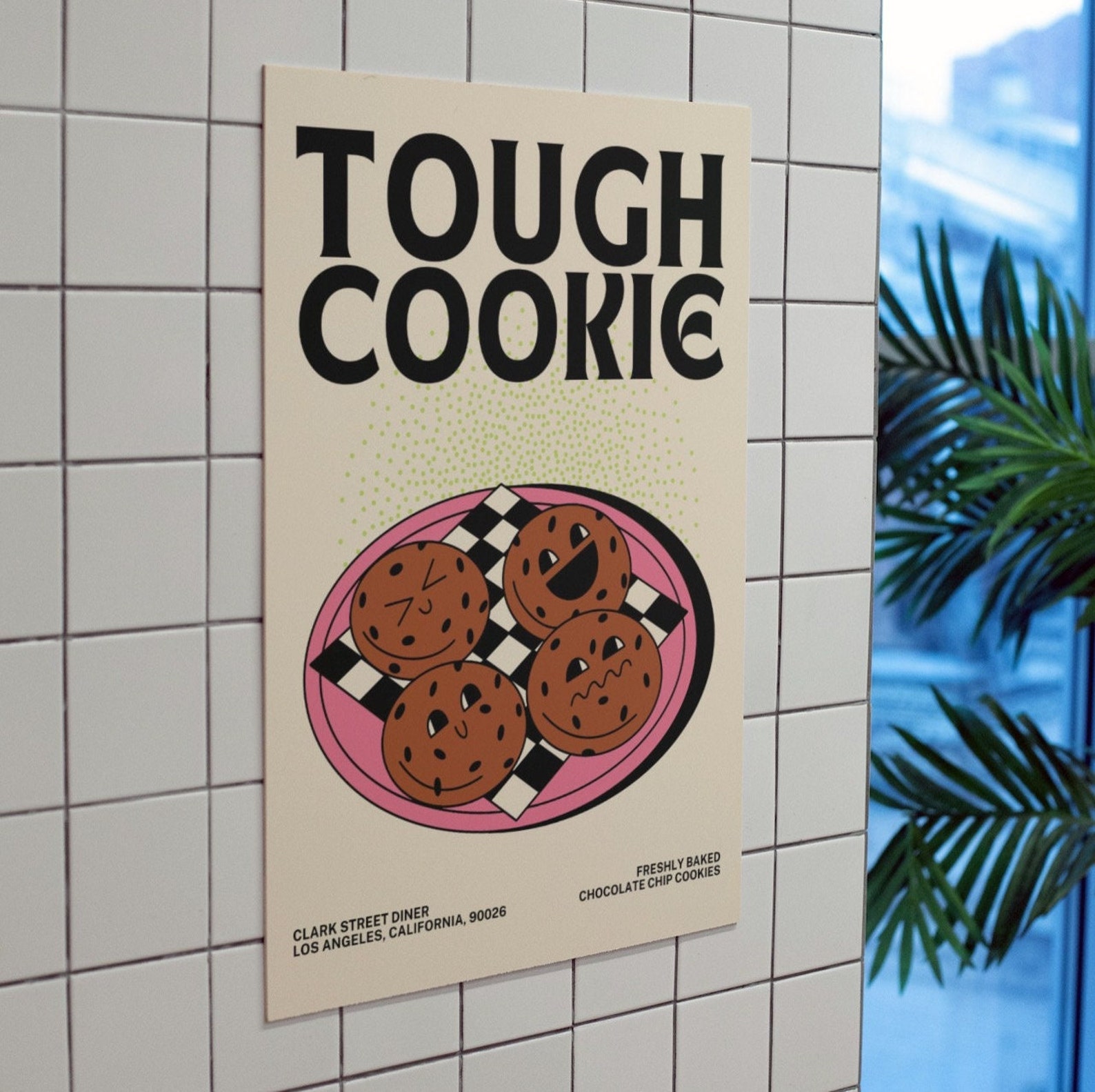 Tough Cookie Wall Print, Retro Kitchen Decor, Biscuit Lover Wall Art ...