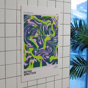 Blue Retrospective Wall Print, Retro Wall Decor, Maximalism Digital ...