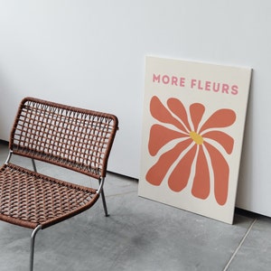 Groovy Flower Wall Print, Minimalist Wall Art, Floral Digital Download ...