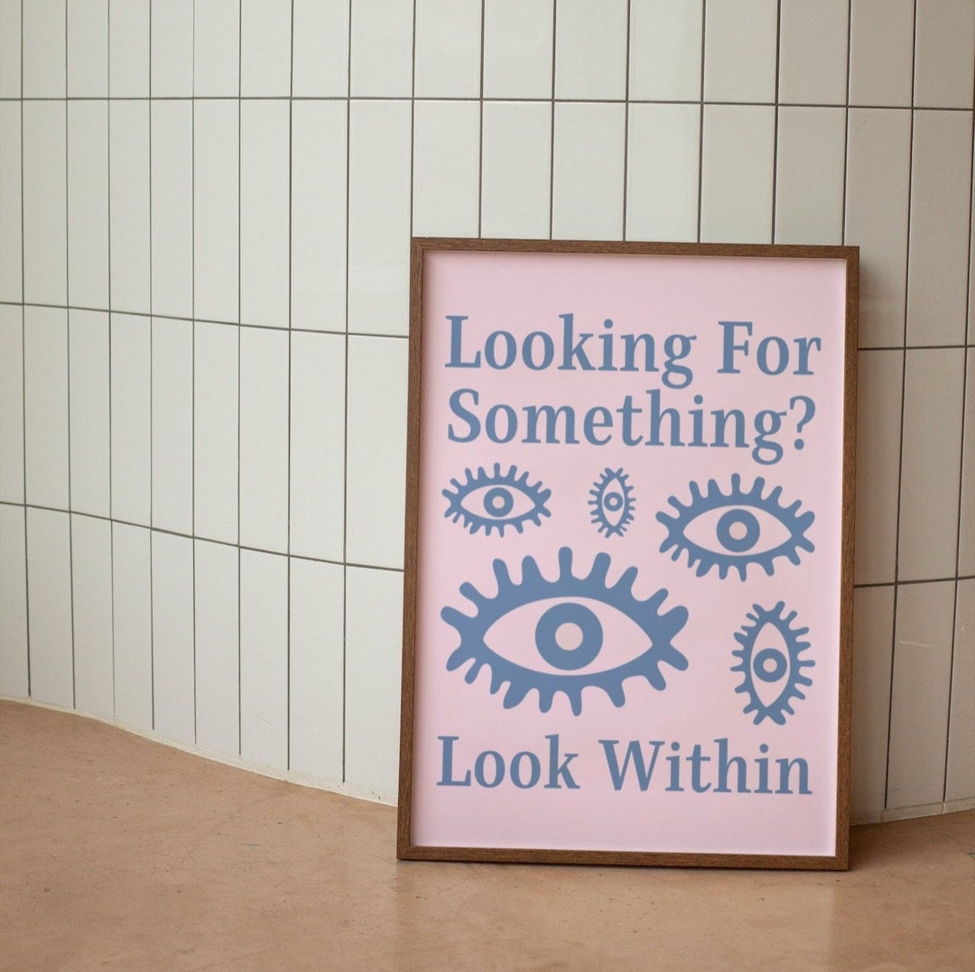 Look Within Wall Print, Retro Wall Decor, Digital Download Print ...
