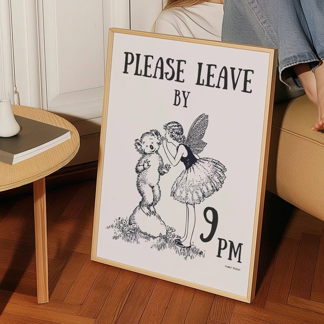 Funny Bathroom Poster: Please Leave by 9PM - Minimalist Dorm Decor ...