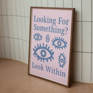 Look Within Wall Print, Retro Wall Decor, Digital Download Print ...