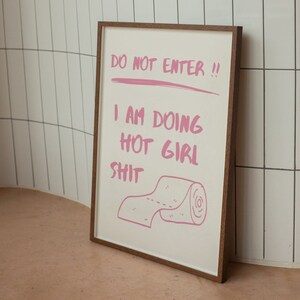 Hot Girl Shit Wall Art, Bathroom Wall Print, Funny Wall Quote, Toilet ...