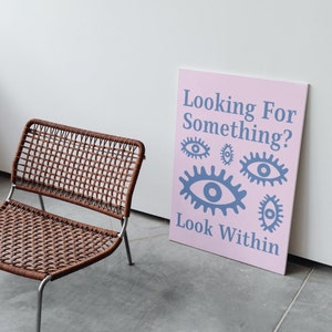 Look Within Wall Print, Retro Wall Decor, Digital Download Print ...