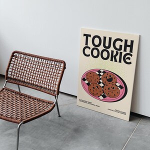 Tough Cookie Wall Print, Retro Kitchen Decor, Biscuit Lover Wall Art ...