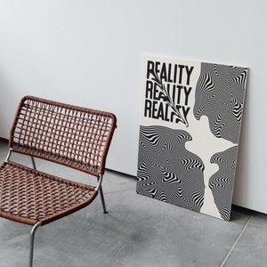Distorted Reality Wall Print, Digital Download Print, Retro Psychedelic ...