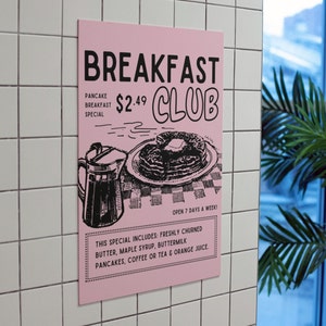 Breakfast Club Wall Print, Breakfast Pancake Wall Art, Kitchen Wall ...