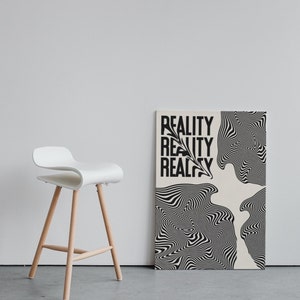 Distorted Reality Wall Print, Digital Download Print, Retro Psychedelic ...
