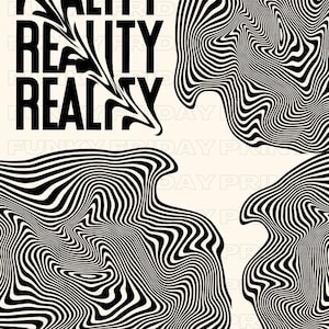 Distorted Reality Wall Print, Digital Download Print, Retro Psychedelic ...