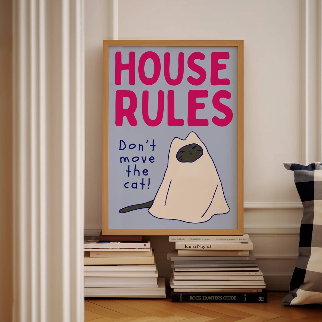 Funny Cat Wall Art, Cat Mom Gift, Cat Wall Print, Cute Cat Digital ...