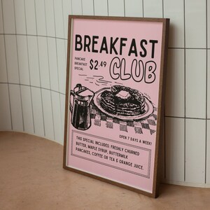 Breakfast Club Wall Print, Breakfast Pancake Wall Art, Kitchen Wall ...