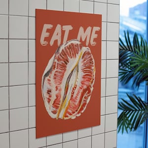 Eat Me Grapefruit Wall Print, Sexy Fruit Wall Art, Funny Digital ...