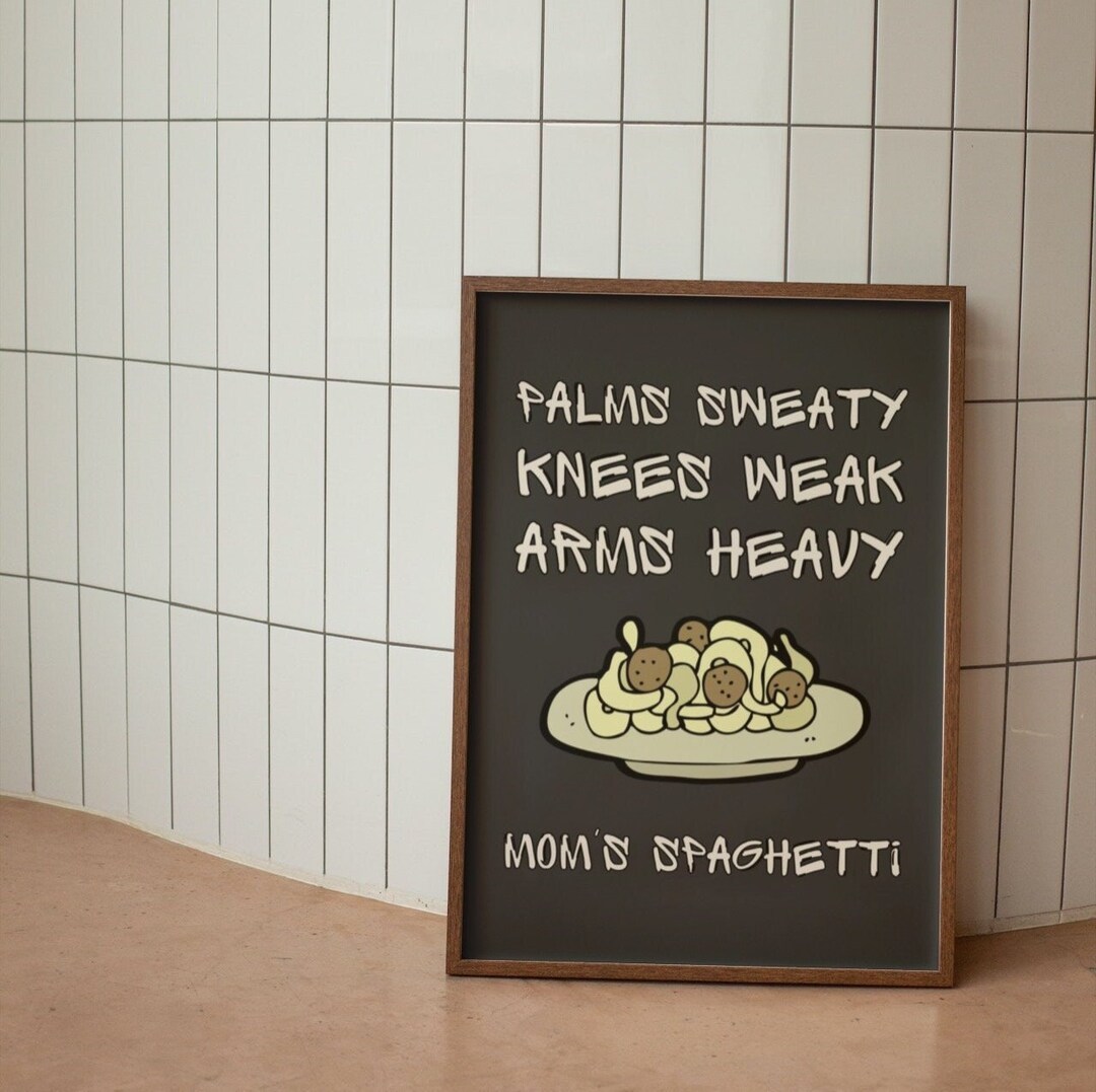 Eminem 8 Mile, Mom's Spaghetti Digital Wall Print, Funny Kitchen Decor, Funky Wall Art, Hip Hop ...