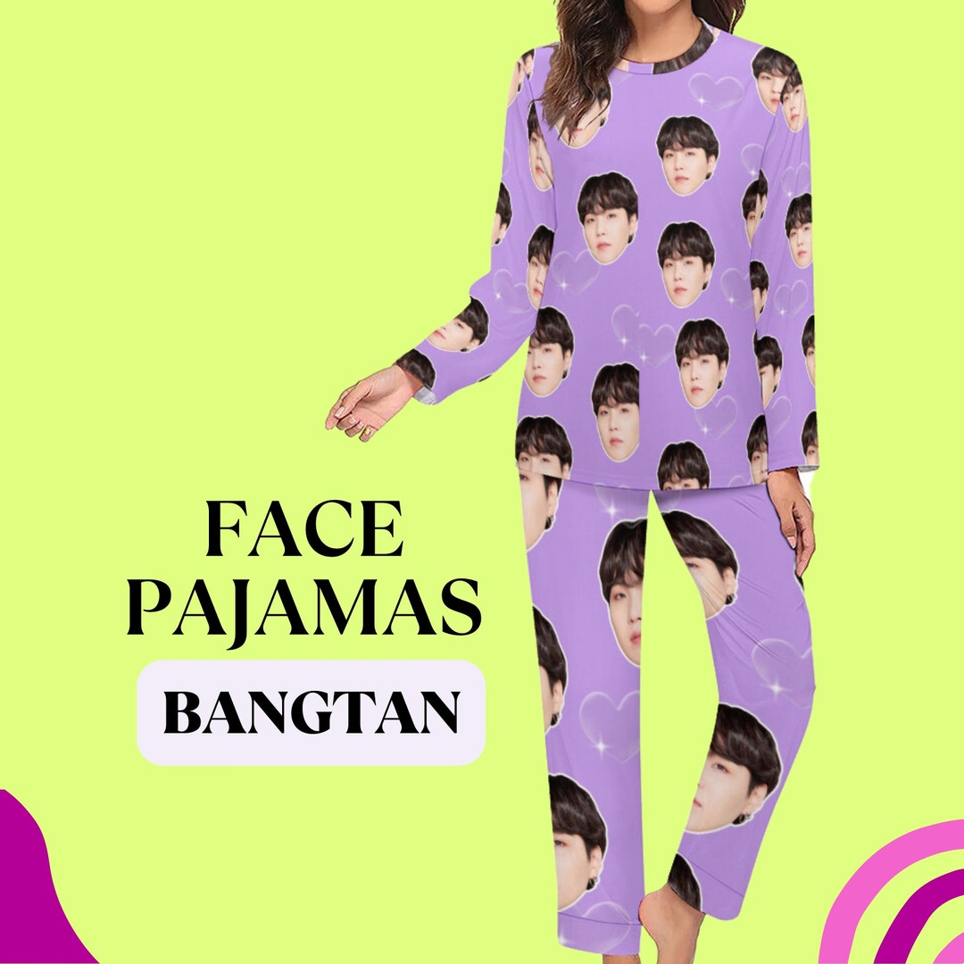 Unique BTS Pajama Set Featuring Members' Faces Perfect for ARMY Fans ...